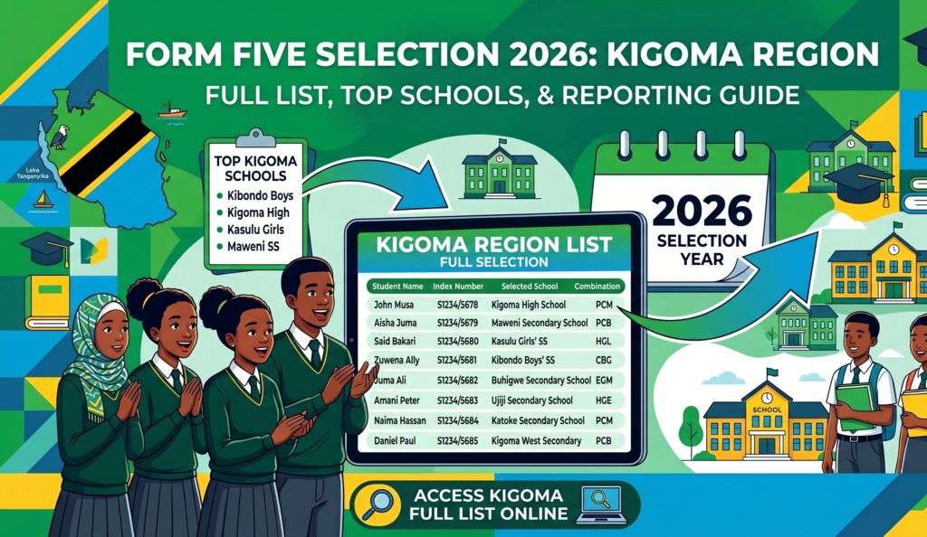 Form Five Selection 2026 Kigoma Region: Full List, Top Schools ...